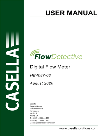 Casella Flow Detective™ Air Flow Calibrator Handbook | Manualzz