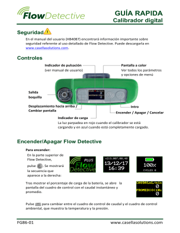Casella Flow Detective™ Air Flow Calibrator Guía del usuario | Manualzz