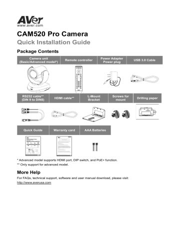 AVer CAM520 PRO Quick Start Guide | Manualzz