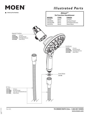 Moen 3662EPBN Moen Brushed nickel Exploded Parts View | Manualzz