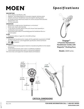 Moen 26009SRN Engage Magnetix spot resist brushed nickel Six-Function ...