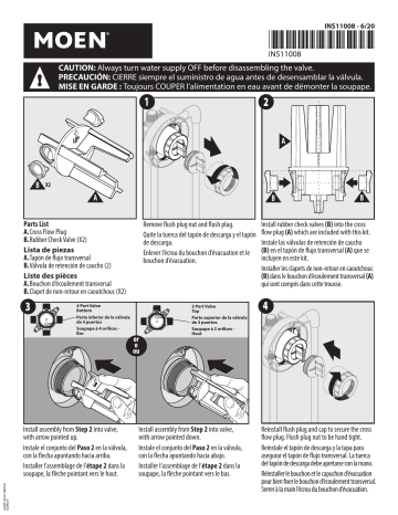 Moen 200763 M-CORE Valve body Owner's Manual | Manualzz