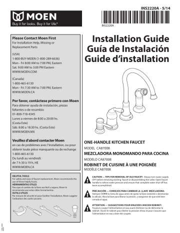 Moen CA87008SRS Lindley Spot resist stainless one-handle high arc kitchen faucet Installation ...