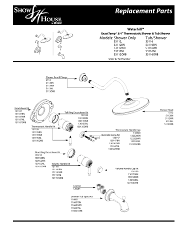 Moen S3112 Waterhill Chrome shower only Exploded Parts View | Manualzz