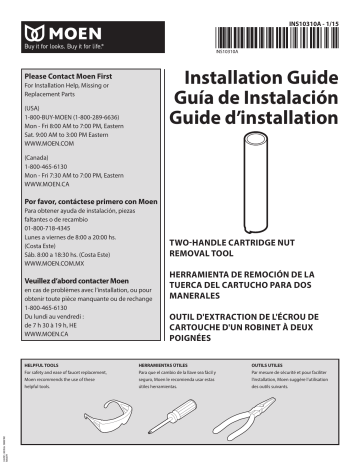 Moen 14272 Moen Cartridge Retainer Removal Tool for 1224, 1234, 1248 ...