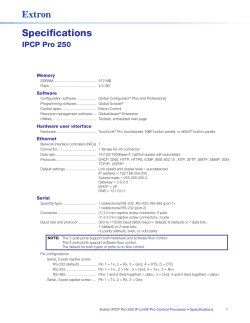 Extron IPCP Pro 250 - Manual, Owner's manual, Setup Guide, Specification, User guide | manualzz.com