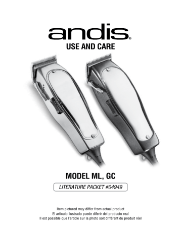 Andis ML Master® Adjustable Blade Clipper Use & Care Guide | Manualzz