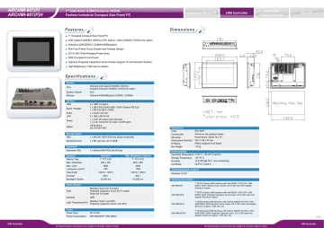 Aplex ARCHMI-807P HMI Data Sheet | Manualzz