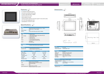 Aplex ARCHMI-808AP HMI Data Sheet | Manualzz