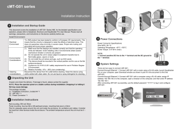 Weintek cMT-G01 Installation Instruction | Manualzz