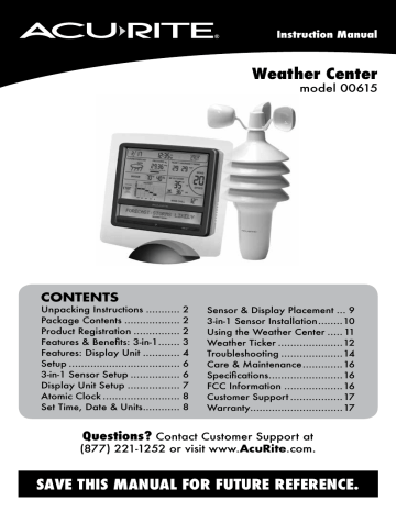 Acu-Rite 615 Weather Radio Instruction manual | Manualzz