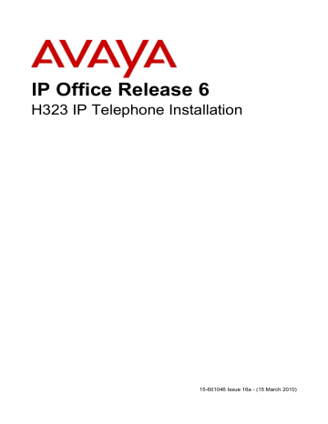 Avaya H323 IP Phone User manual | Manualzz