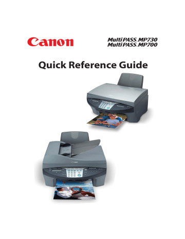 Canon MP700 Printer Quick Reference Guide | Manualzz