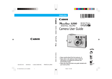 Canon V3 Digital Camera User manual | Manualzz