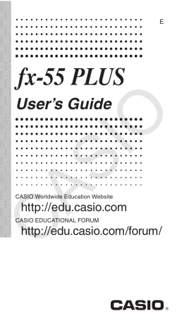 Casio fx-55 Plus Calculator User`s guide | Manualzz