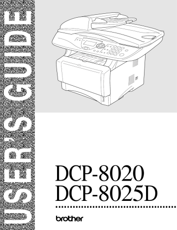 Brother DCP-8020 All in One Printer User's Guide | Manualzz