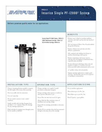 Everpure PF-i2000 Water System User manual | Manualzz
