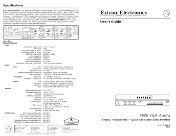 Extron electronic SW6 Stereo System User manual | Manualzz