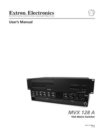 Extron electronic MVX 128 Switch User manual | Manualzz
