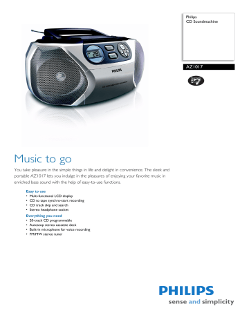 Philips AZ1017 CD Player User manual | Manualzz