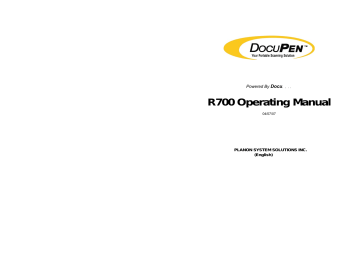 Planon System Solutions R700 Scanner Operating Manual | Manualzz