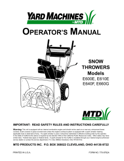 MTD E640F - Owner's manual, User manual | manualzz.com