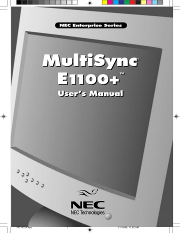 NEC E1100+ Computer Monitor User manual | Manualzz
