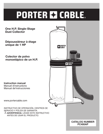 Porter-Cable N066288 Dust Collector Instruction manual | Manualzz