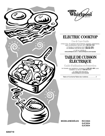 Whirlpool RCC3024 Cooktop Use & care guide | Manualzz