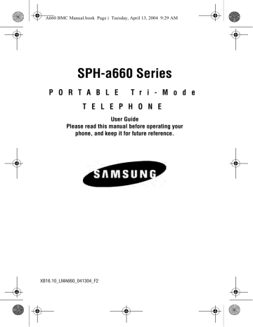 Samsung SPH A660 Cell Phone User manual | Manualzz