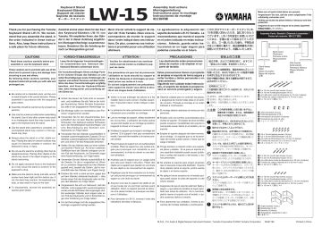 Yamaha LW-15 Electronic Keyboard User manual | Manualzz