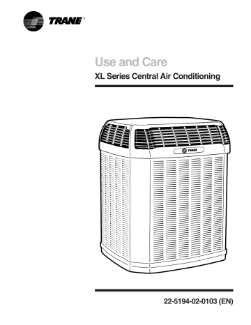 Trane XL Series Air Conditioner User manual | Manualzz