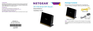 NETGEAR AC1750 Smart WiFi Router R6300v2 Installation Manual | Manualzz
