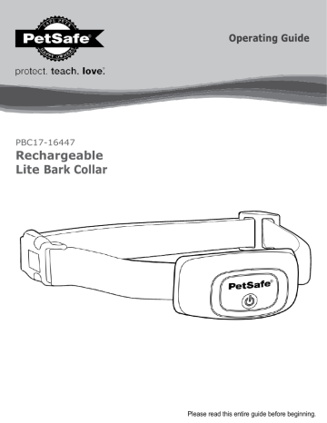 PetSafe Rechargeable Lite Bark Collar User Guide | Manualzz