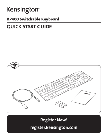 Kensington KP400 Switchable Keyboard Quick Start Guide | Manualzz