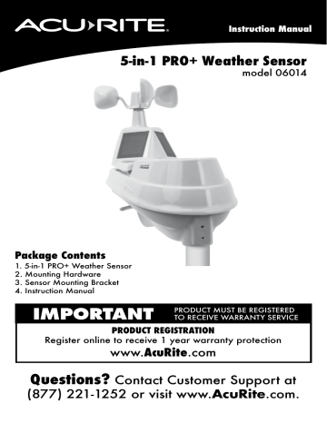Acurite 5-in-1 Pro Weather Sensor Instruction manual | Manualzz