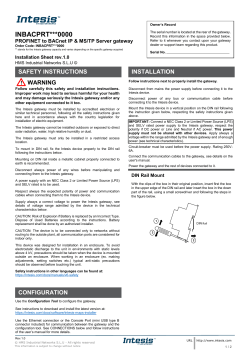 Intesis INBACPRT1K20000 - User manual, installation Guide | manualzz.com