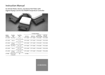 Corning Digital Hot Plate & Stirrer Instruction manual | Manualzz