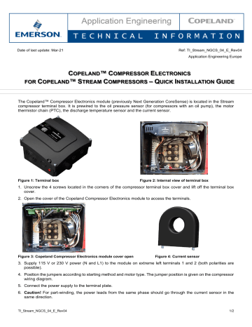 Emerson Copeland Compressor Electronics for Copeland Stream Compressors ...