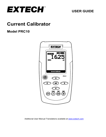 EXTECH Current Calibrator PRC10 User Manual | Manualzz