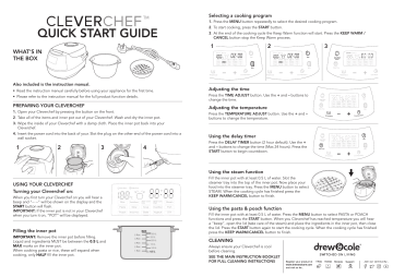drew cole Clever Chef Instruction manual | Manualzz