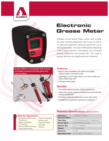 ALEMITE Electronic Grease Meter User Guide | Manualzz