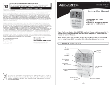 Acurite Digital Timer Instruction manual | Manualzz
