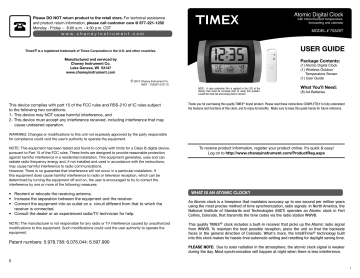 Timex Atomic Digital Clock User Guide | Manualzz