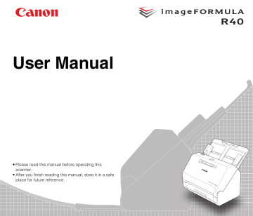 Canon imageFORMULA R40 scanner User Manual | Manualzz