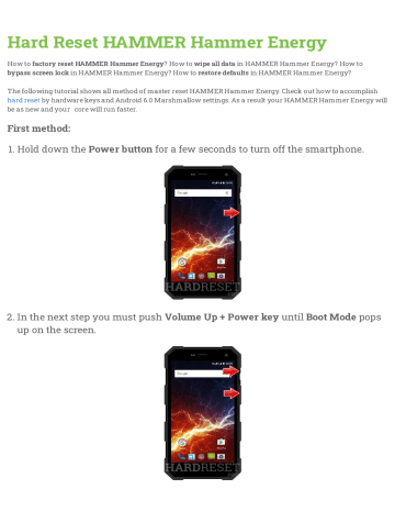 Hard Reset HAMMER Hammer Energy | Manualzz