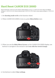 Canon EOS 2000D - Bedienungsanleitung, Benutzerhandbuch, HARD RESET-Handbuch