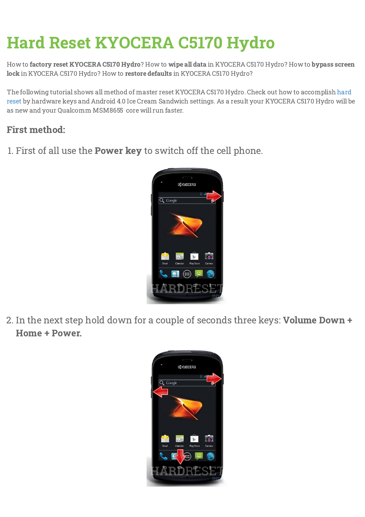 Kyocera Hydro Elite Sprint