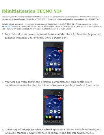 Tecno Y3+ Manuel de réinitialisation dure | Manualzz