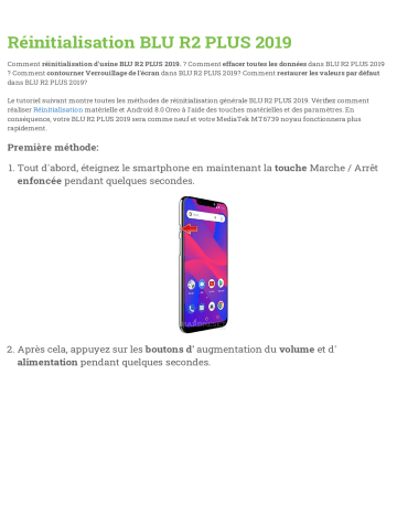 Réinitialisation BLU R2 PLUS 2019 | Manualzz